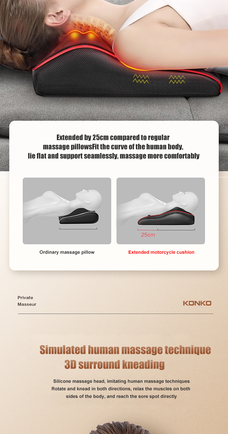 KONKO/ALLTOU 【Upgrade】 Electric Back Massager Pain Throw Pillow ...