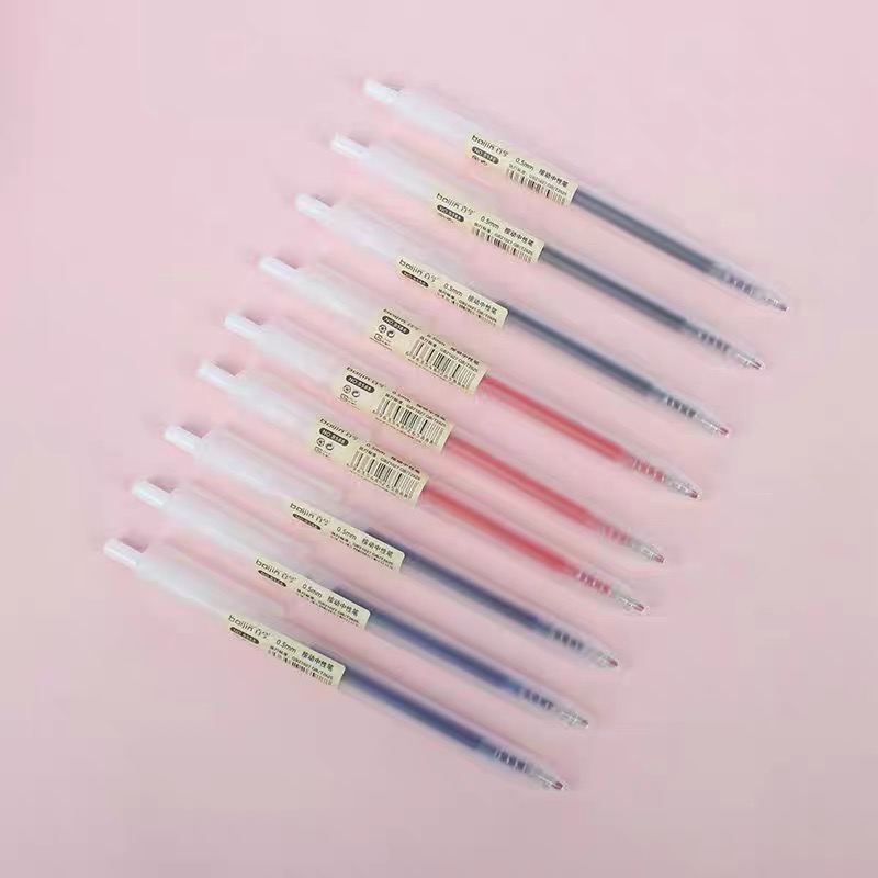 Simple and transparent style Gel Pen Press Gel Pen 0.5mm Black Ink ...