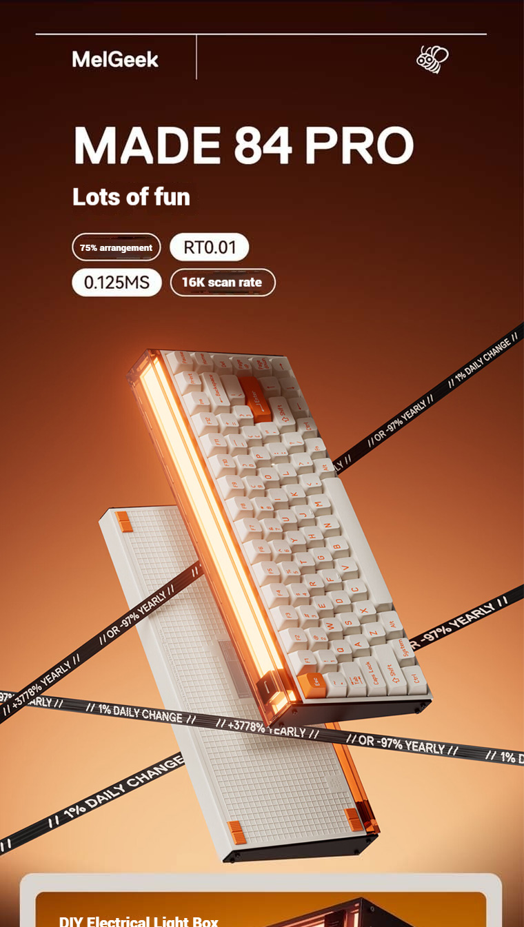 MelGeek MADE84 PRO Magnetic Axis Keyboard RT Magneto Axis 84 key ...