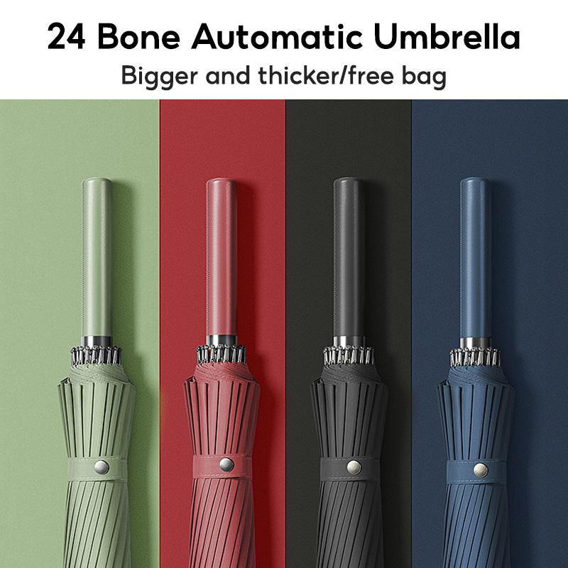 24k Big Automatic Umbrella outdoor long fibrella Umbrella Windproof ...