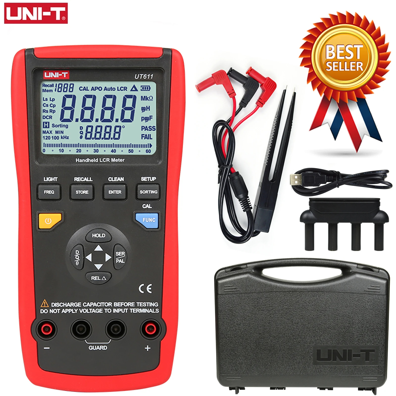 UNI-T UT611 UT612 LCR Digital Bridge Capacitance Meter Multimeter ...