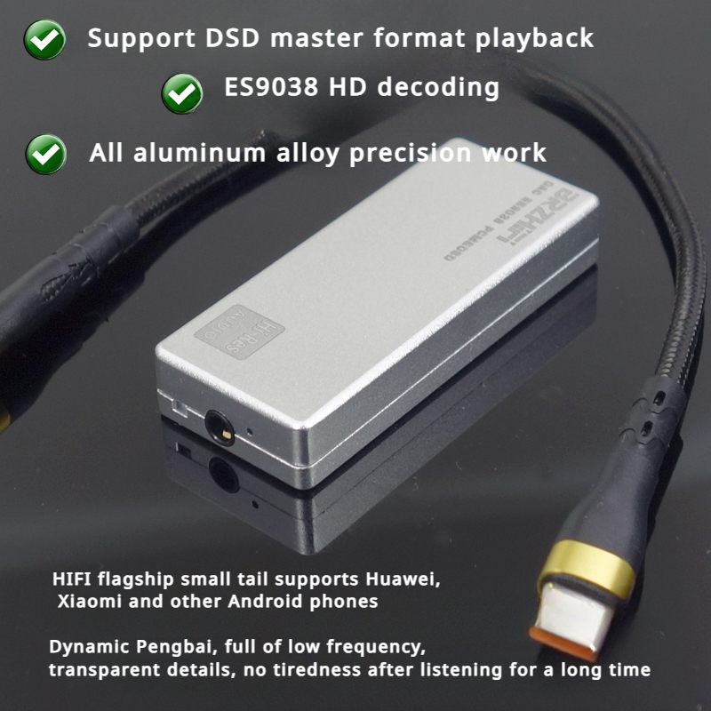 Brzhifi ES9038 Flagship Convenient Decoding Amplifier TypeC to 3.5mm Mobile Phone Small Tail DSD ...