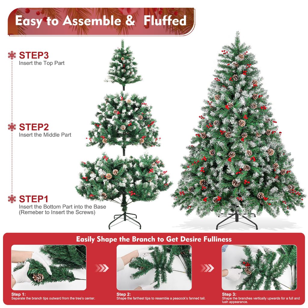 【COD】Christmas Tree Pine Cones4/5/6/7/8FT delicate emulation decoration ...