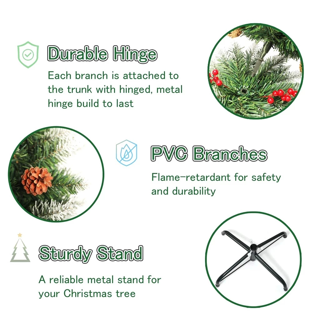 【COD】Christmas Tree Pine Cones4/5/6/7/8FT delicate emulation decoration ...