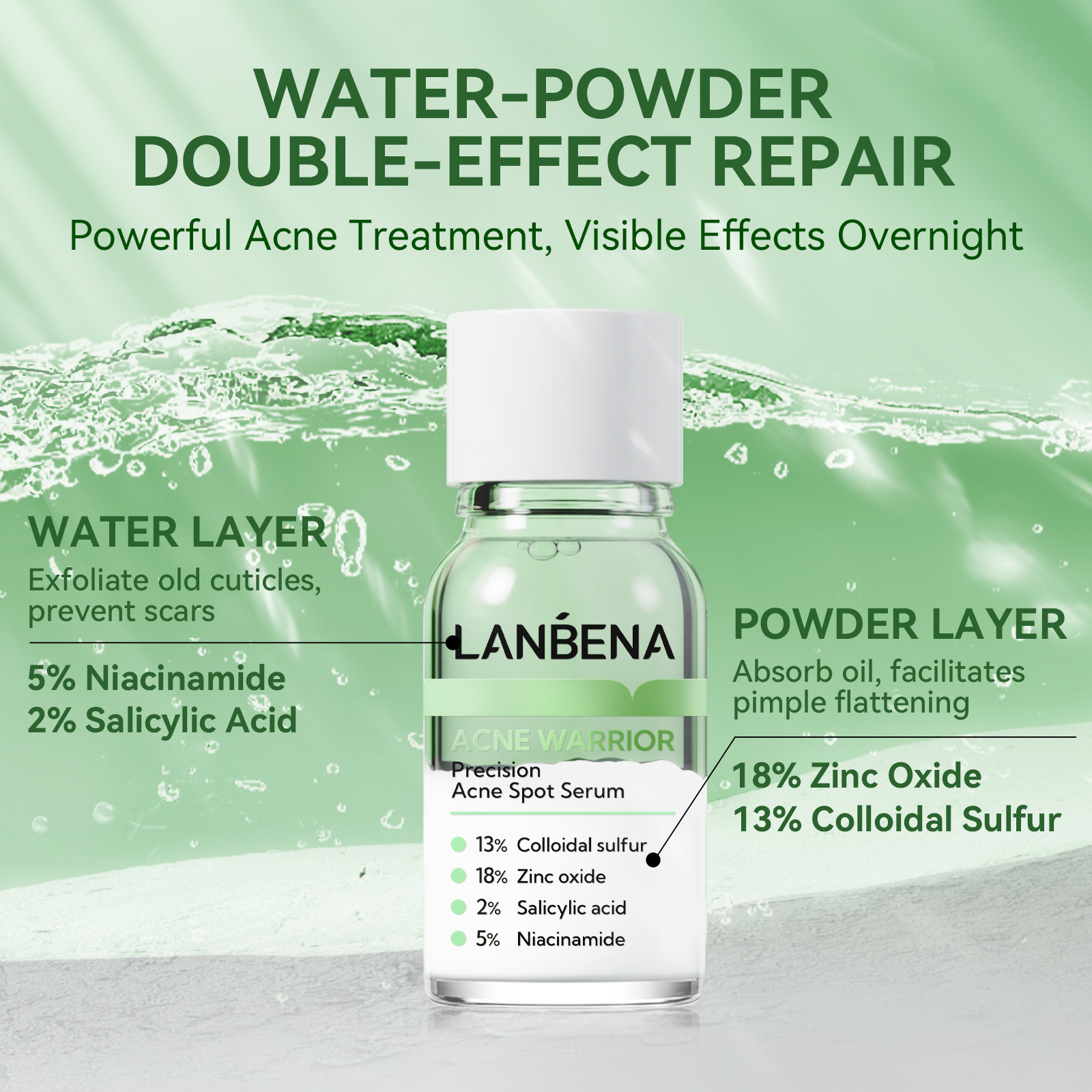 LANBENA Acne Essence Salicylic Acid Anti-acne Serum Lighten Acne Scars ...