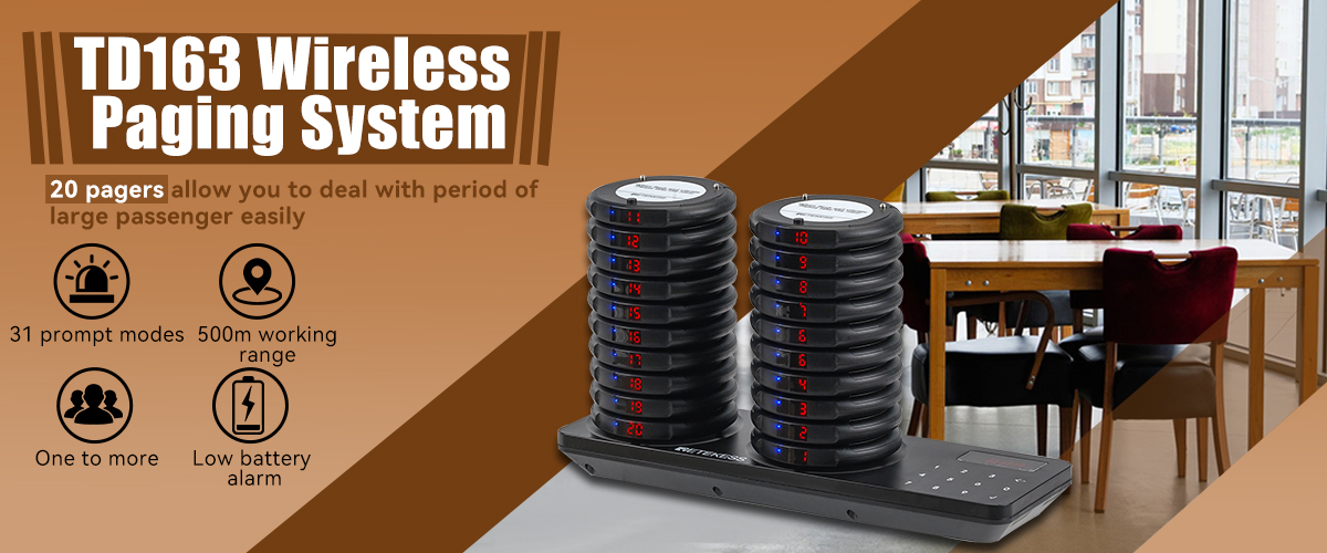 Retekess TD163 Coaster Beepers Pager Restaurant Wireless Calling System ...
