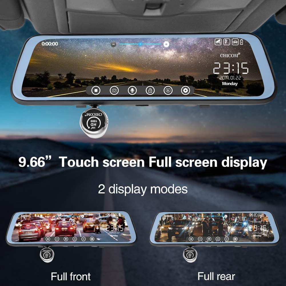 LENOVO V7 PLUS 10 inch Dash Cam Stream Media Dual Lens FHD 1080P ...