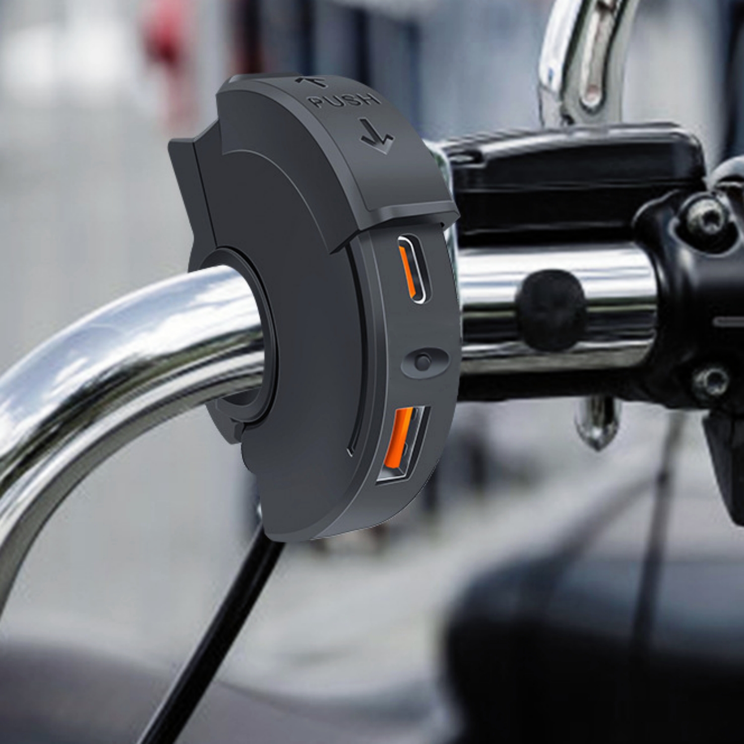 USB Type-C Motorcycle QC 3.0 PD Handle Dual port Quick Charger 48W With ...