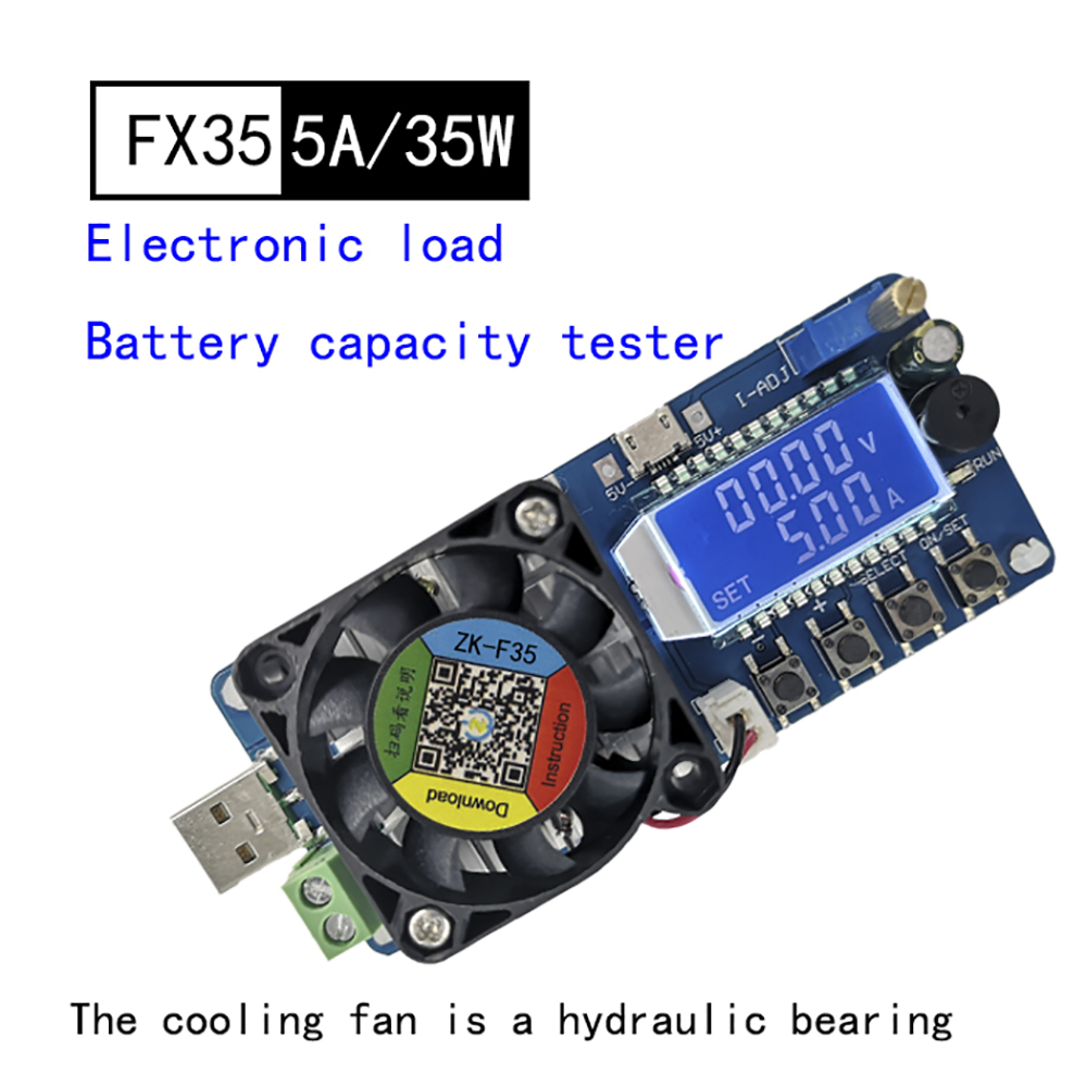 FX25 4A 25W / FX35 5A 35W Electronic Load Battery Capacity Tester ...