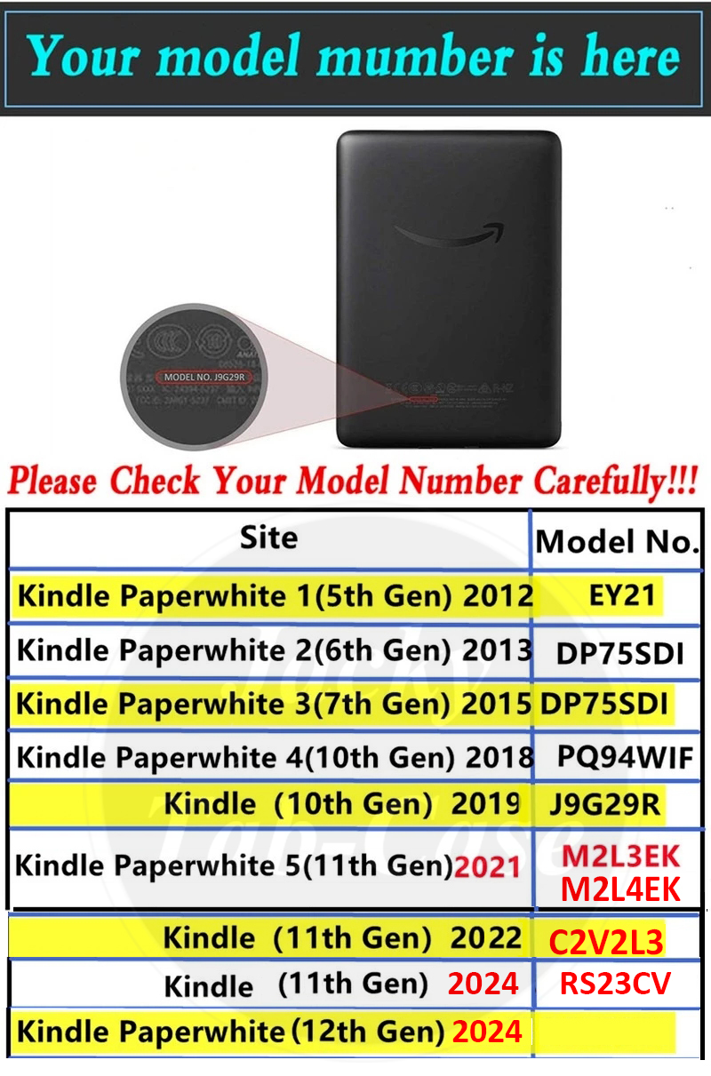 For 2024 New Kindle 6" 7" E-book Case Paperwhite (12th Generation ...