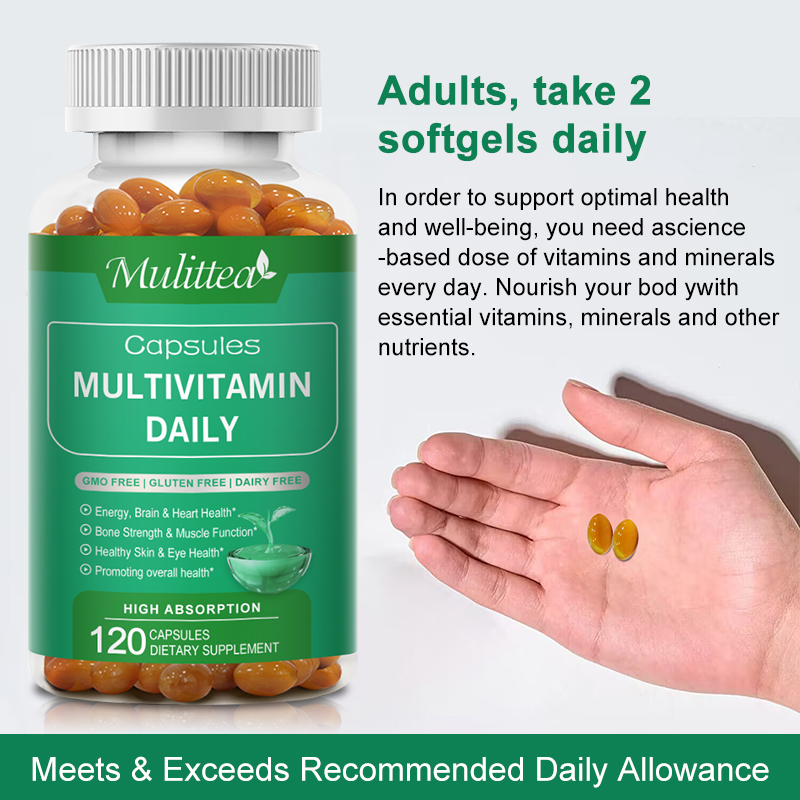 Mulittea Multivitamin Capsules Immune System and Energy Support ...