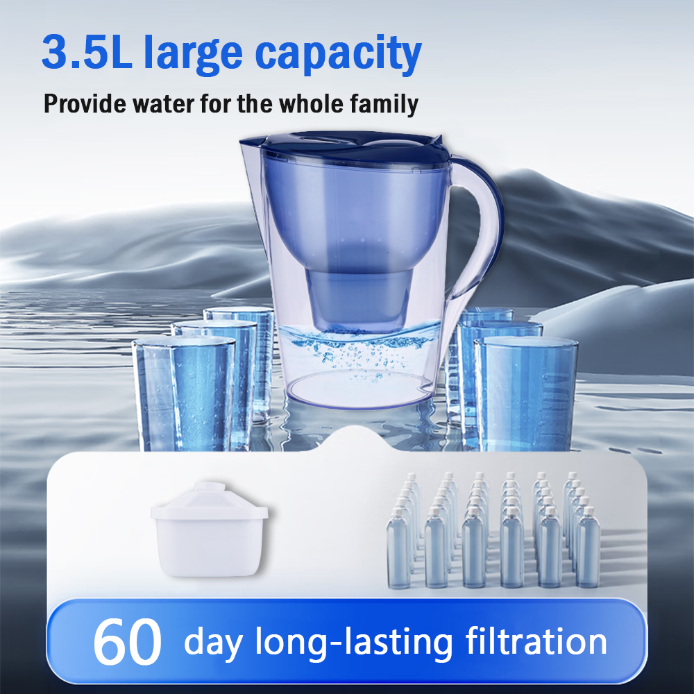 3.5L Water Purifier Pitcher Portable Water Filter Jug With Digital ...