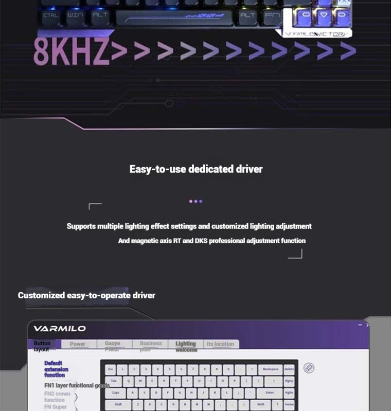 Varmilo VYU67 Victory esports Magnetic axis keyboard game all aluminum ...