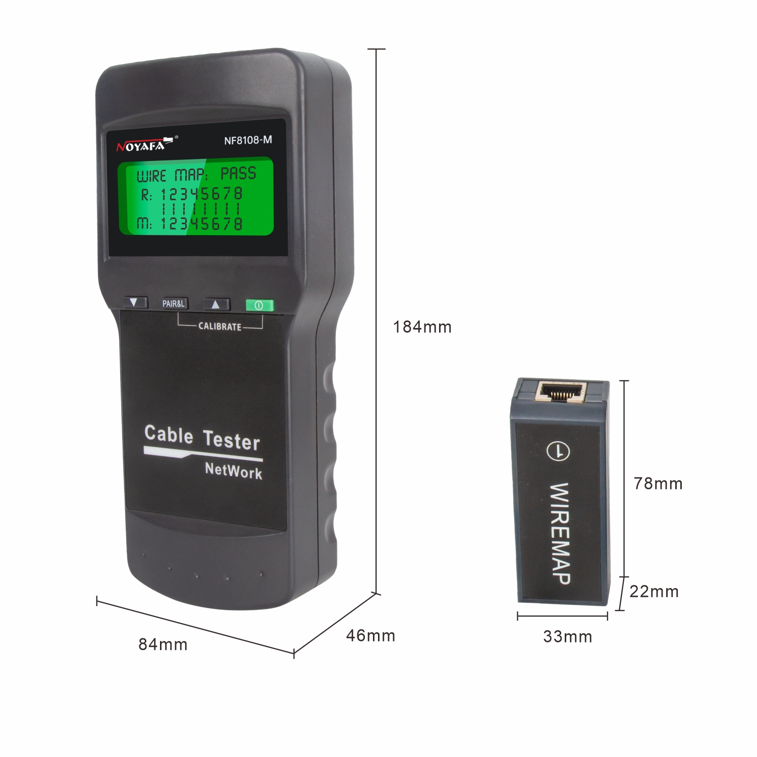 NOYAFA NF-8108M Digital Network LAN Cable Tester Meter RJ45 5E, 6E ...
