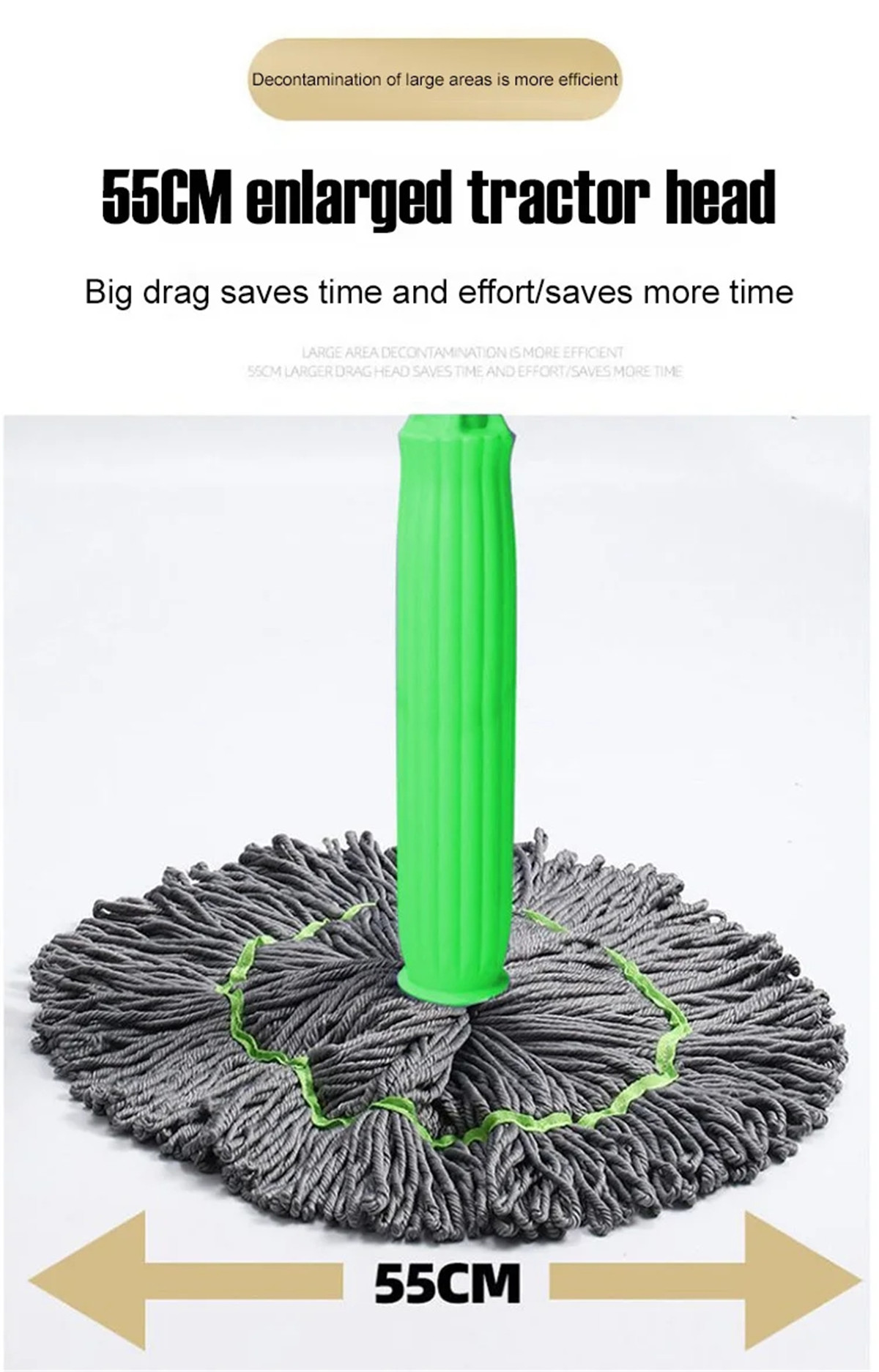 55CM Big Mop Effective Water Absorption Bamboo Fiber Self Twisting ...