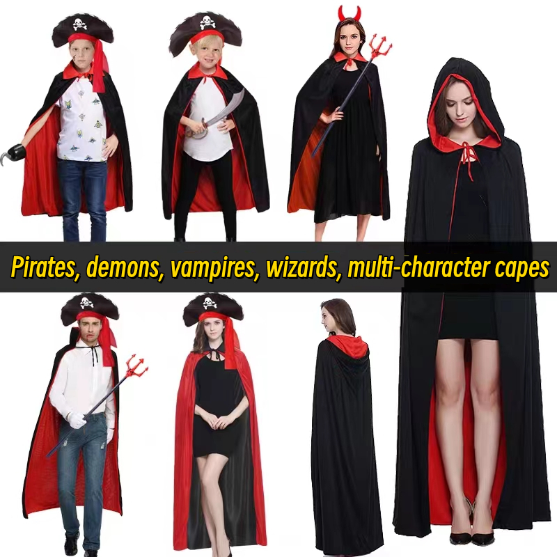 Halloween cape Wizard And Witch Robe Fantasy Magic Costume Vampire ...