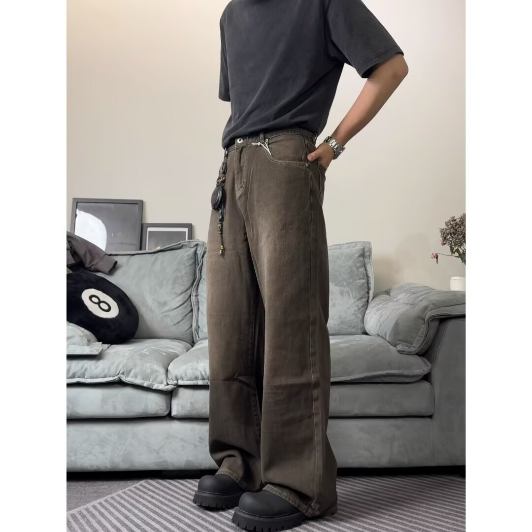 Vintage Simple Fashion Straight Cut Pants For Women Aesthetic Couple ...