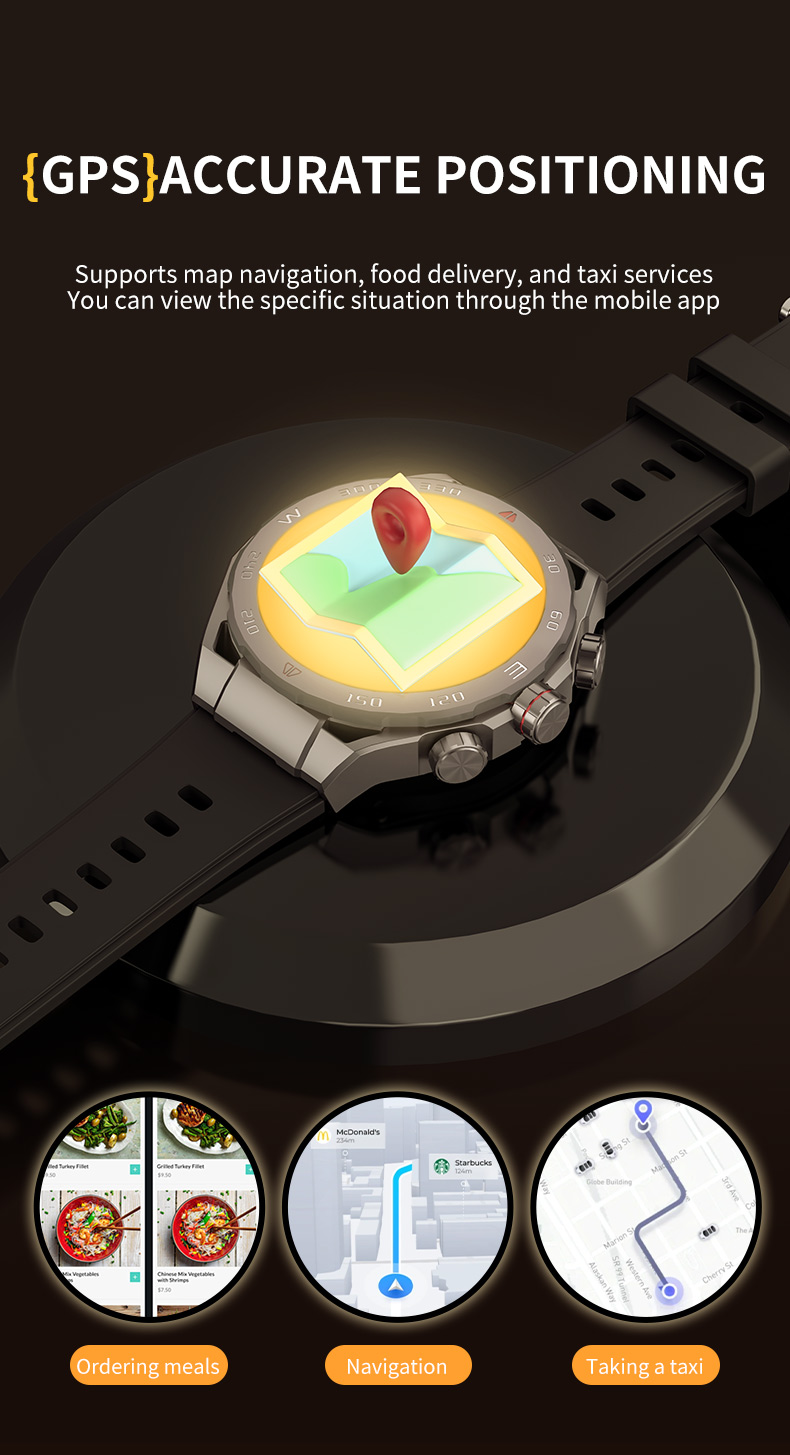 Nano SIM Card SmartWatch 4G LTE with GPS Wifi NFC HD Camera IP67 Heart ...