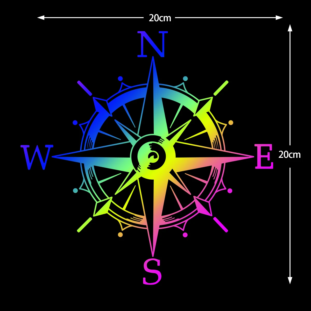13 Color / Compass Reflective Sticker Car Styling Rear Windshield ...