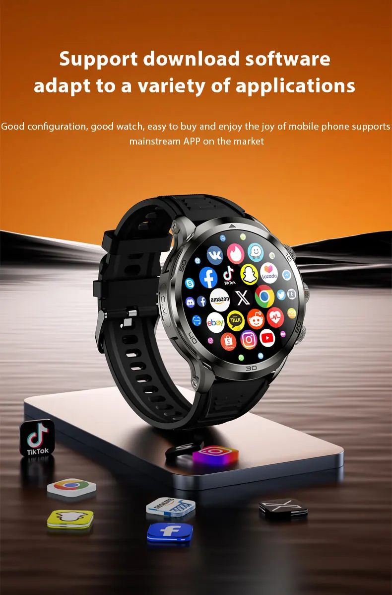 2025 NEW 4G Full Netcom H19 Smartwatch Android system 1.95 inch 720*720 ...