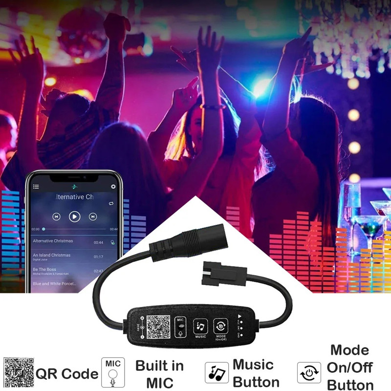 5V or 12V Controller for RGBIC LED Strip Light Smart Dimmer for Dream ...