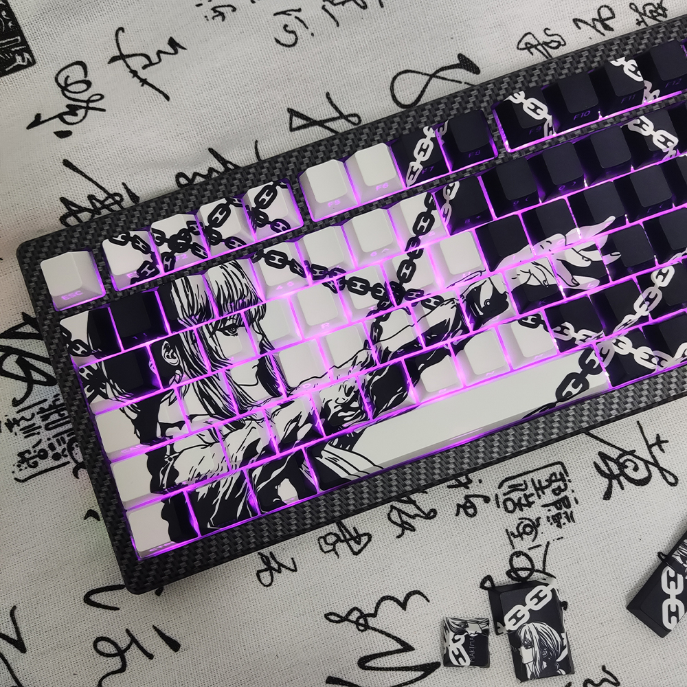 Chainsaw Man Makima Keycap Cherry Profile 130 Keys PBT Five-sided Dye ...