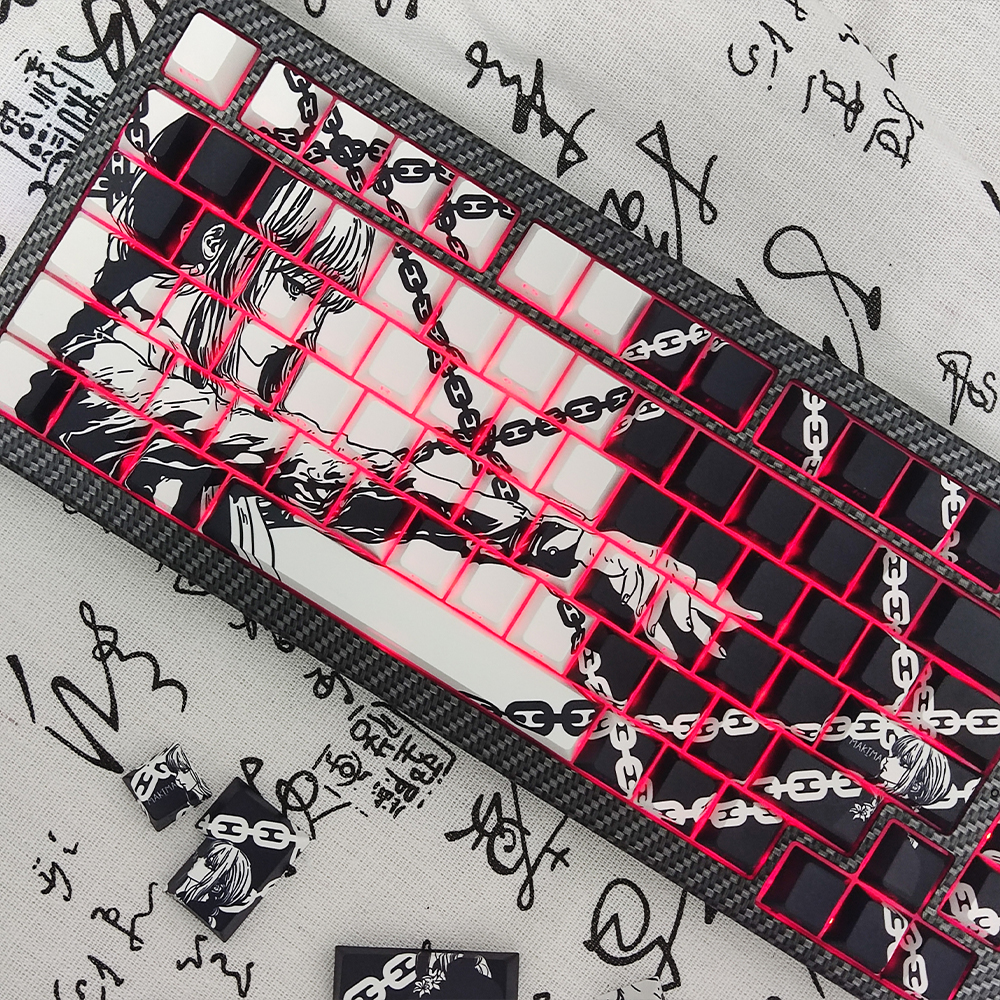 Chainsaw Man Makima Keycap Cherry Profile 130 Keys PBT Five-sided Dye ...