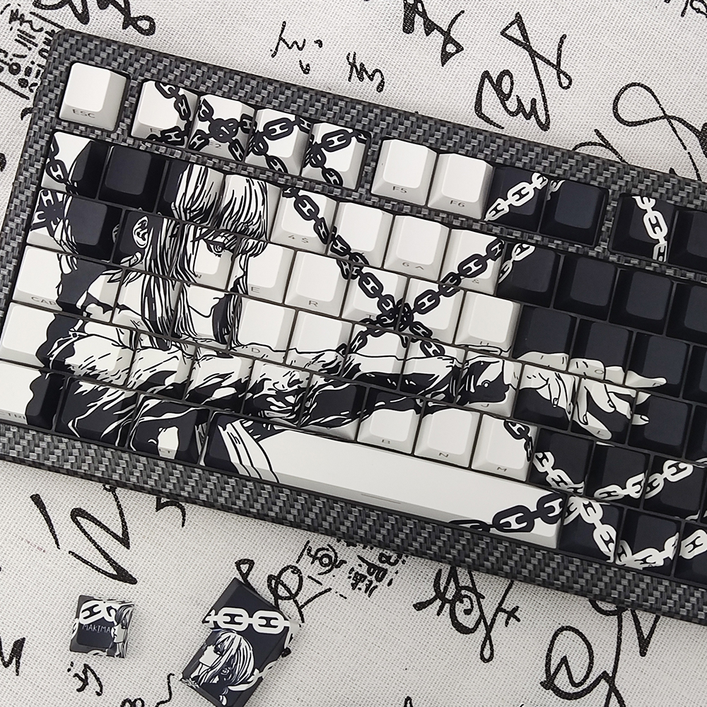 Chainsaw Man Makima Keycap Cherry Profile 130 Keys PBT Five-sided Dye ...