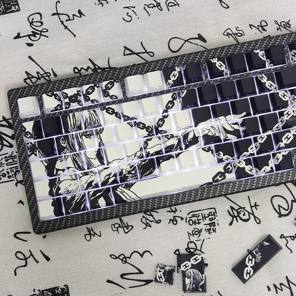 Chainsaw Man Makima Keycap Cherry Profile 130 Keys PBT Five-sided Dye ...