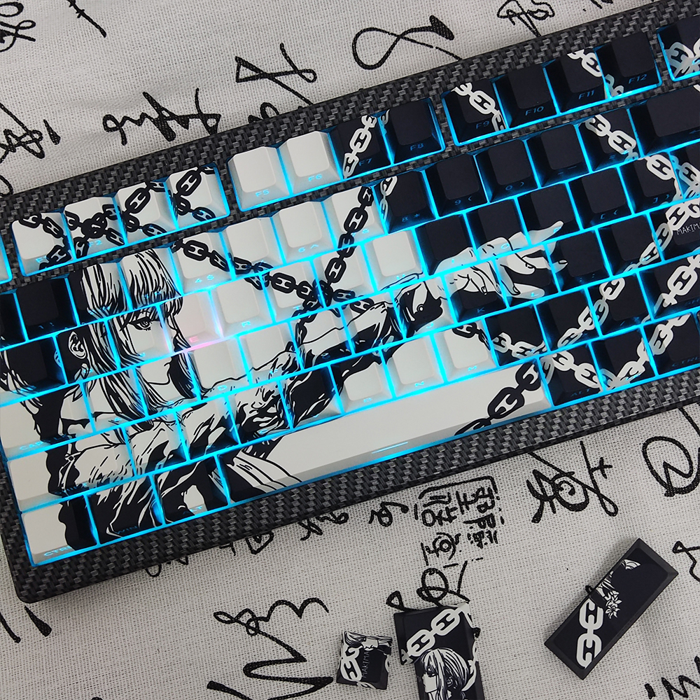 Chainsaw Man Makima Keycap Cherry Profile 130 Keys PBT Five-sided Dye ...