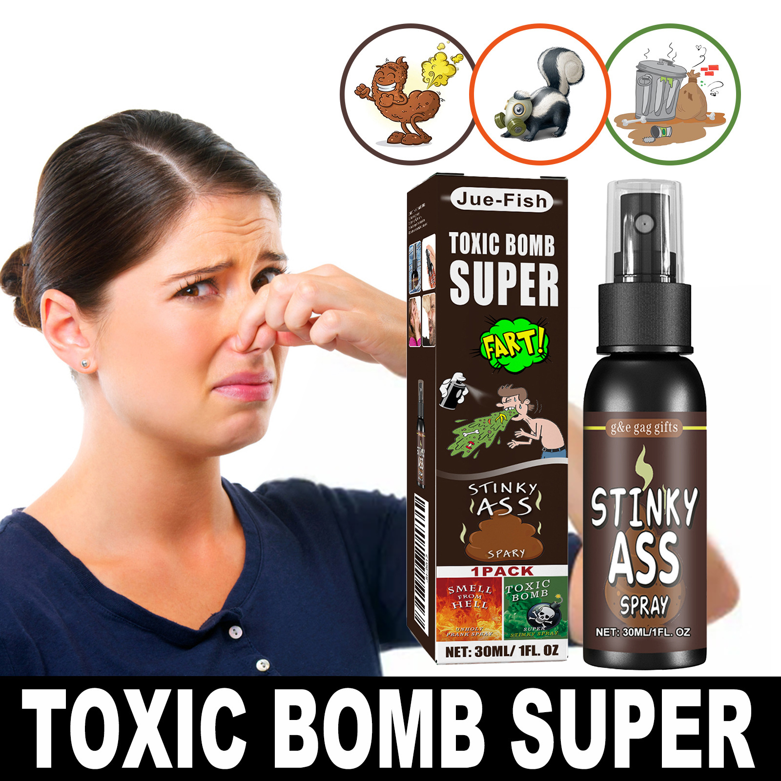 Jue-Fish Hot Sale Poop Flavour Stinky Fart Spray Spraying Spoofing ...