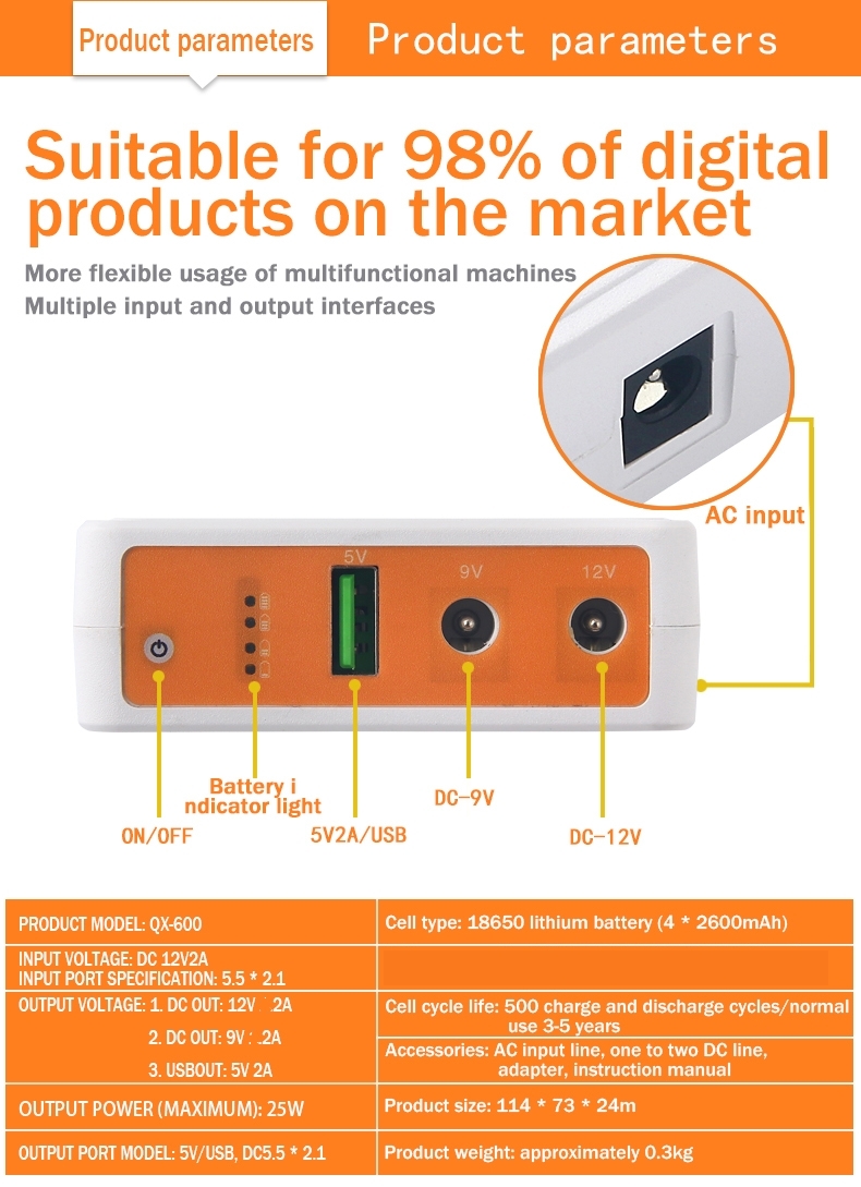 V380 PRO x AVIDUS 10400mAh Mini UPS Battery Backup for WiFi Router ...