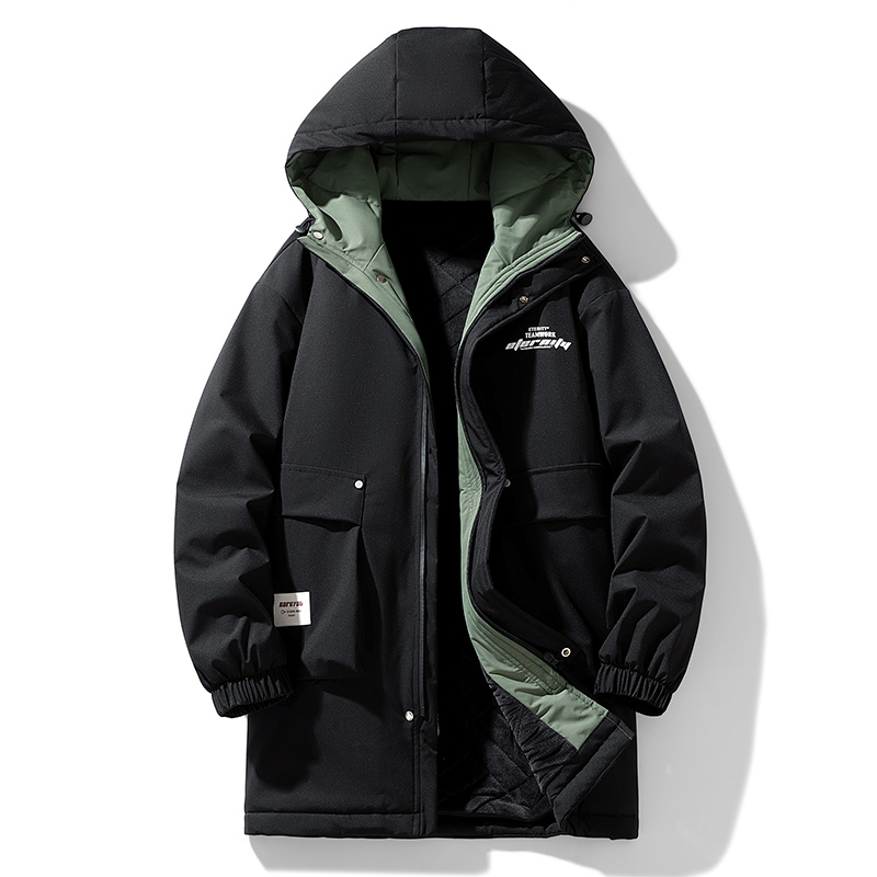 [L-9XL] Winter Fleece Lining Thickened Windproof Waterproof Hooded ...