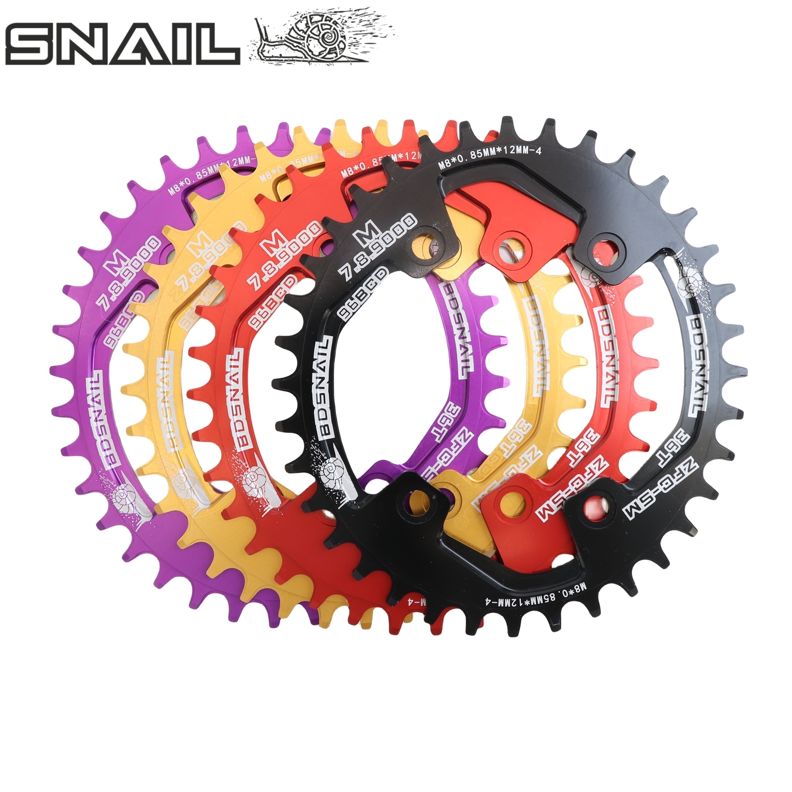 Snail Chainring Oval 96BCD Asymmetrical for Shimano Deore M6000 SLX M7000 XT M8000 XTR M9000 ...