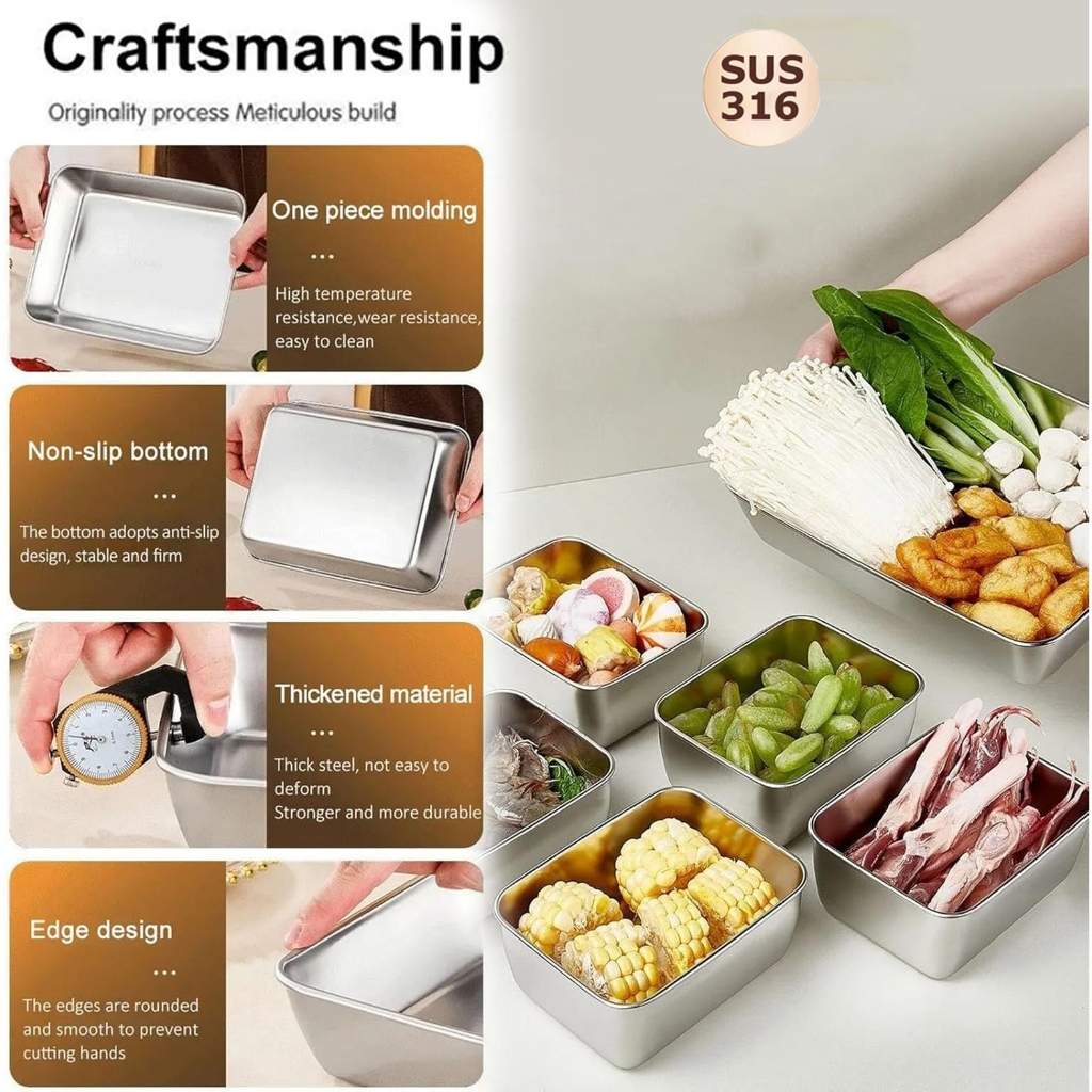 304 Stainless Food Container Stainless Steel Box Stainless Box Storage ...