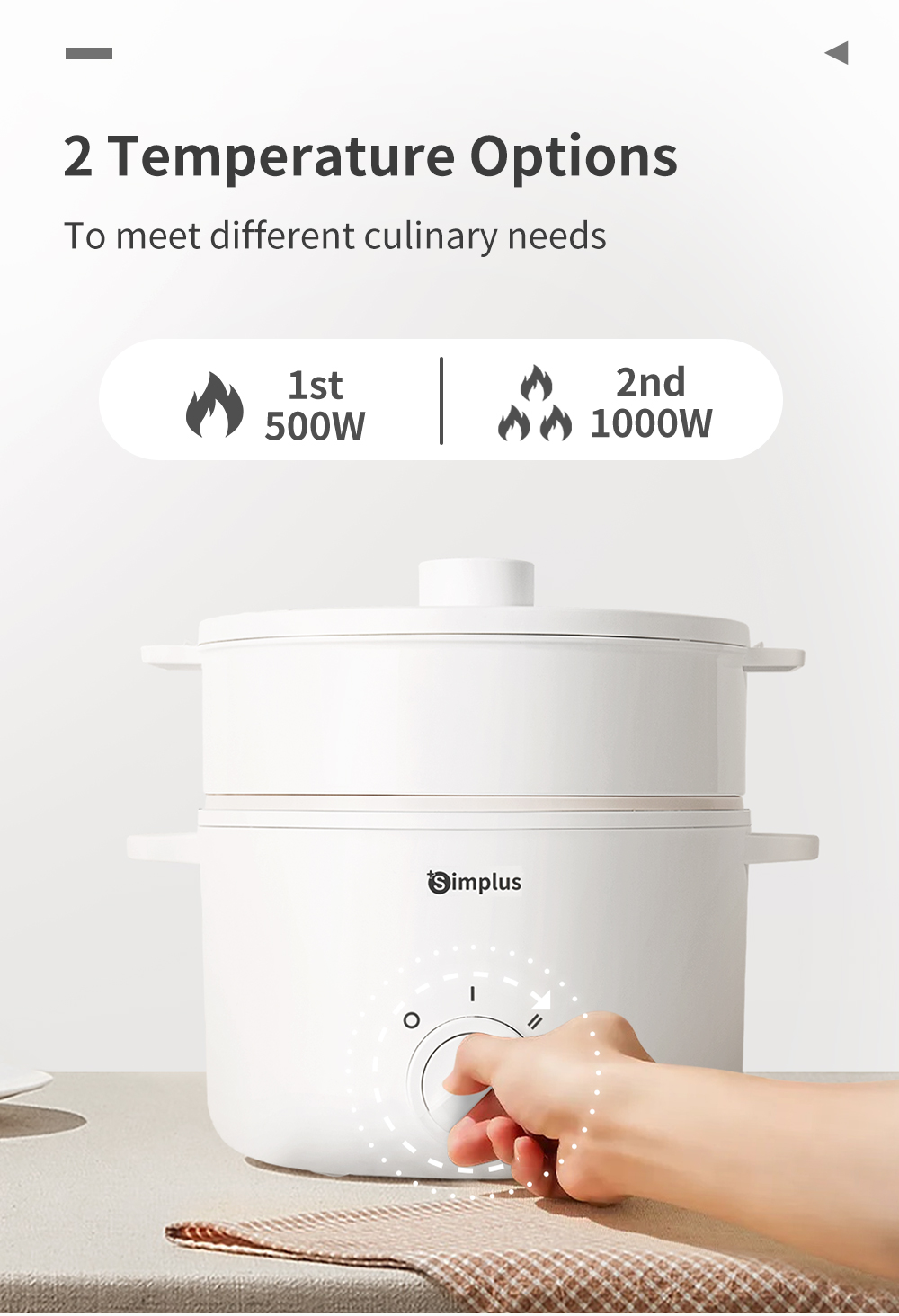 Simplus Electric Cooker Multi Cooker Ceramic Nonstick 1.5L/3L Cooking ...