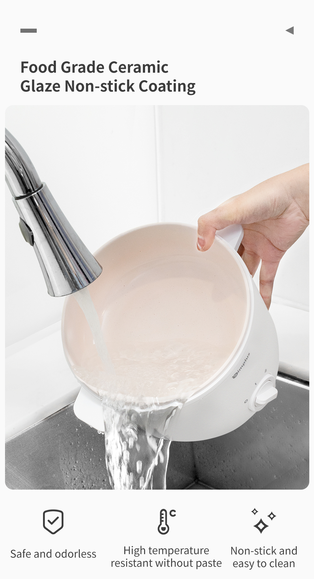 Simplus Electric Cooker Multi Cooker Ceramic Nonstick 1.5L/3L Cooking ...