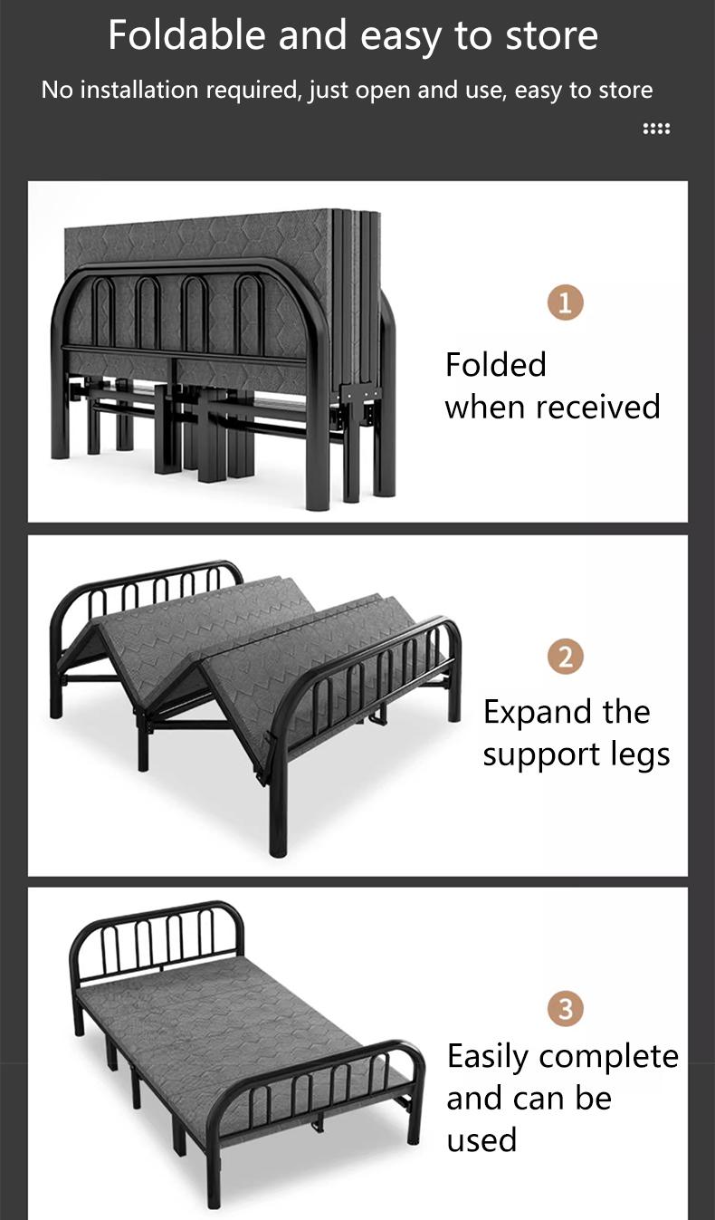 [90/100/120CM] 4 Folds Portable folding bed single/double bed foam bed ...