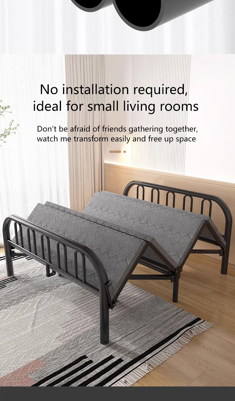 [90/100/120CM] 4 Folds Portable folding bed single/double bed foam bed ...