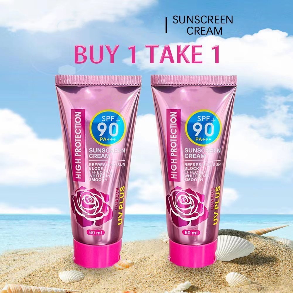 BUY 1 TAKE 2 Original Rose SPF90+++ Sunscreen Cream High Protection UV PLUS 60ml | Shopee ...