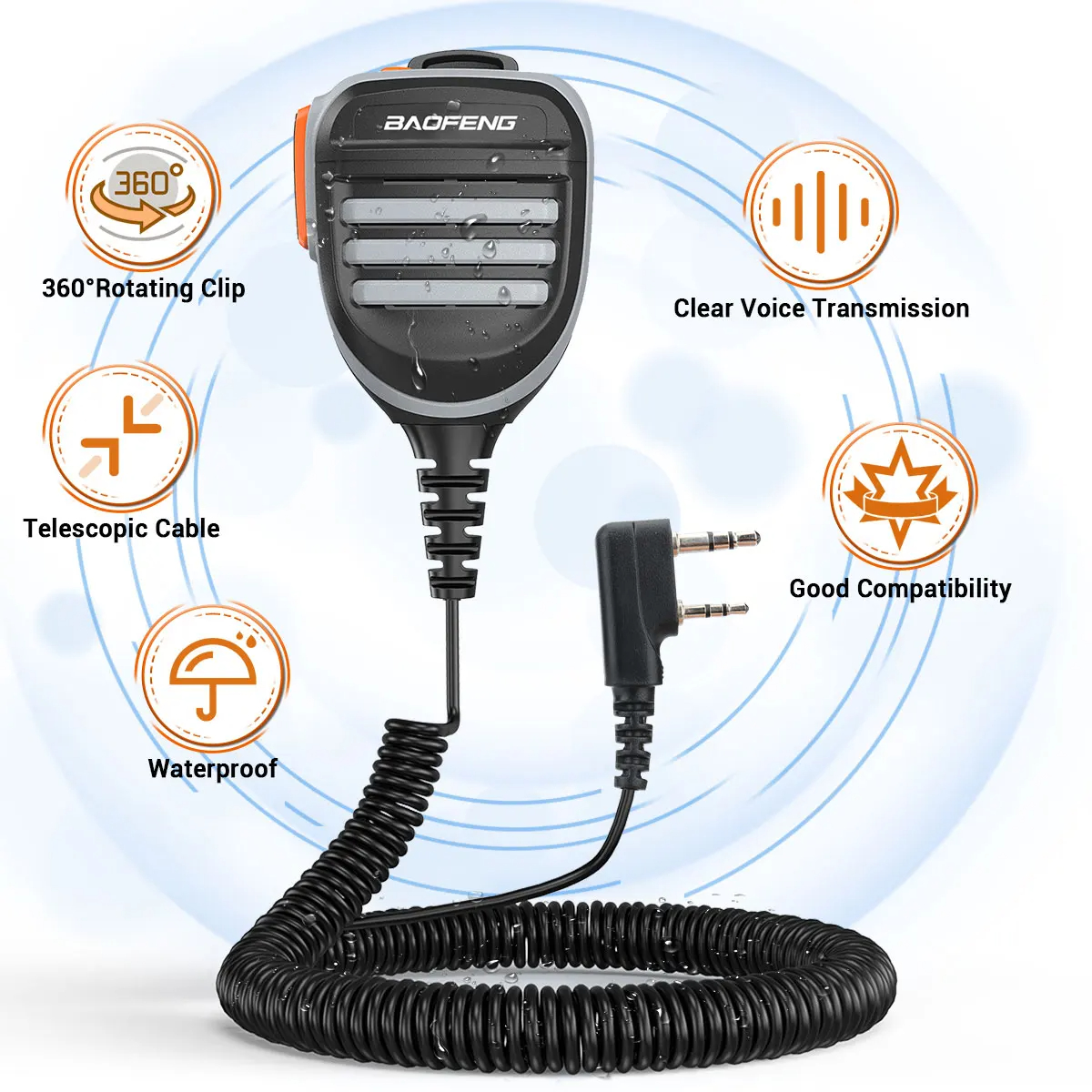 Baofeng walkie-talkie handheld microphone for BF-888S UV-5R UV-82 ...
