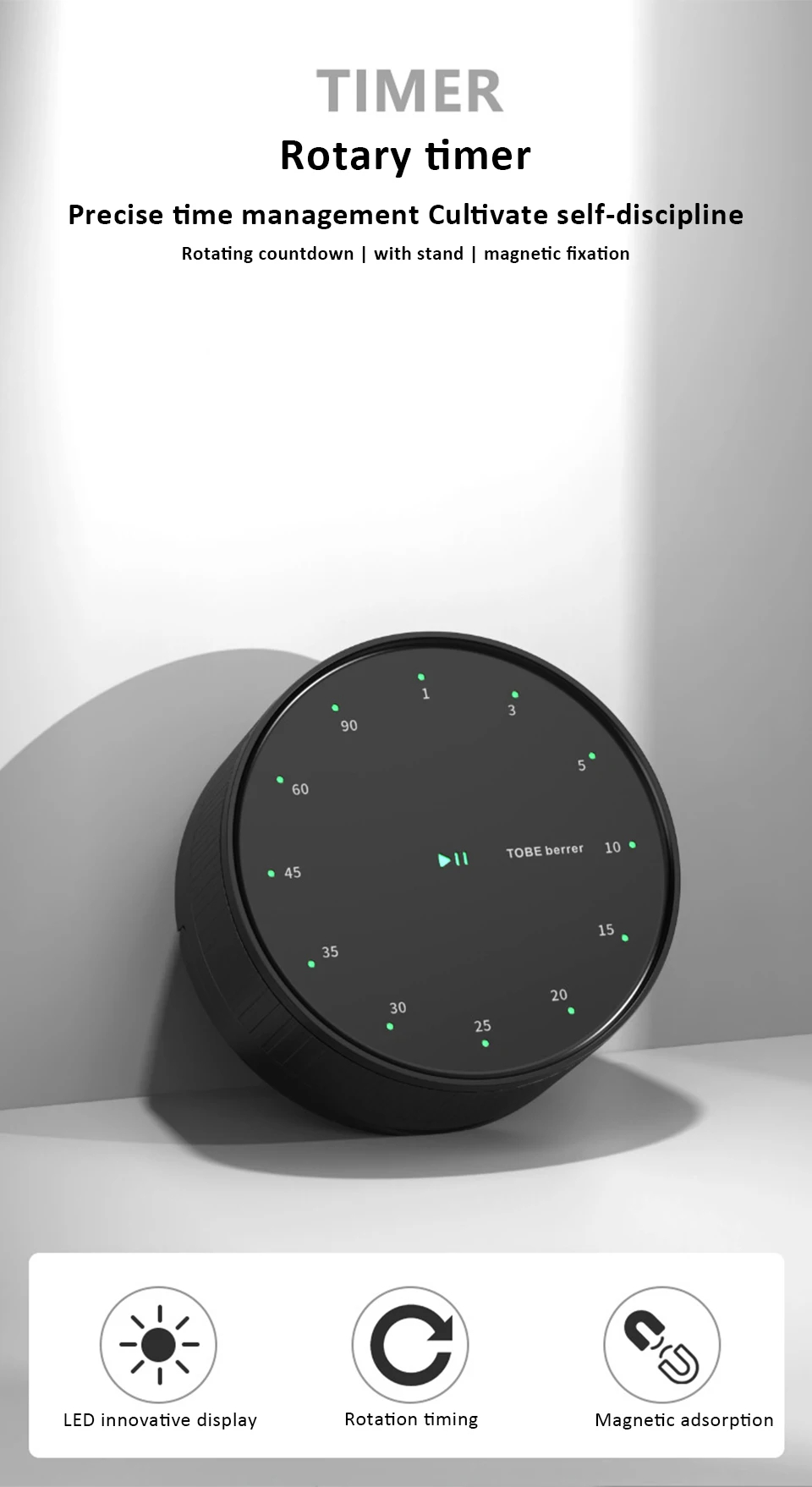 Timer For Kitchen Multifunctional Countdown Clock with Magnets Attached ...