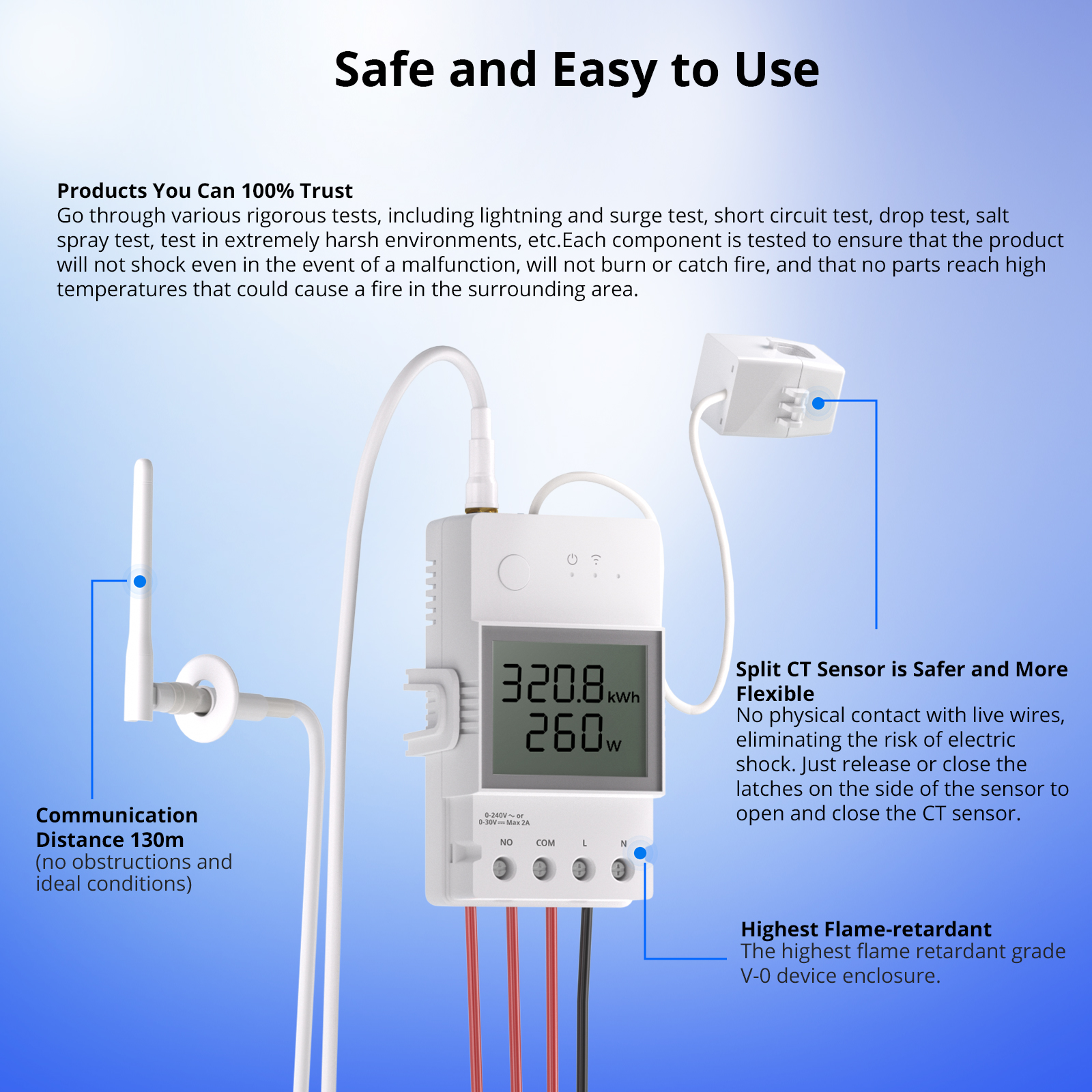 SONOFF POWCT 100A WiFi POW Ring Smart Power Meter Split CT Sensor ...