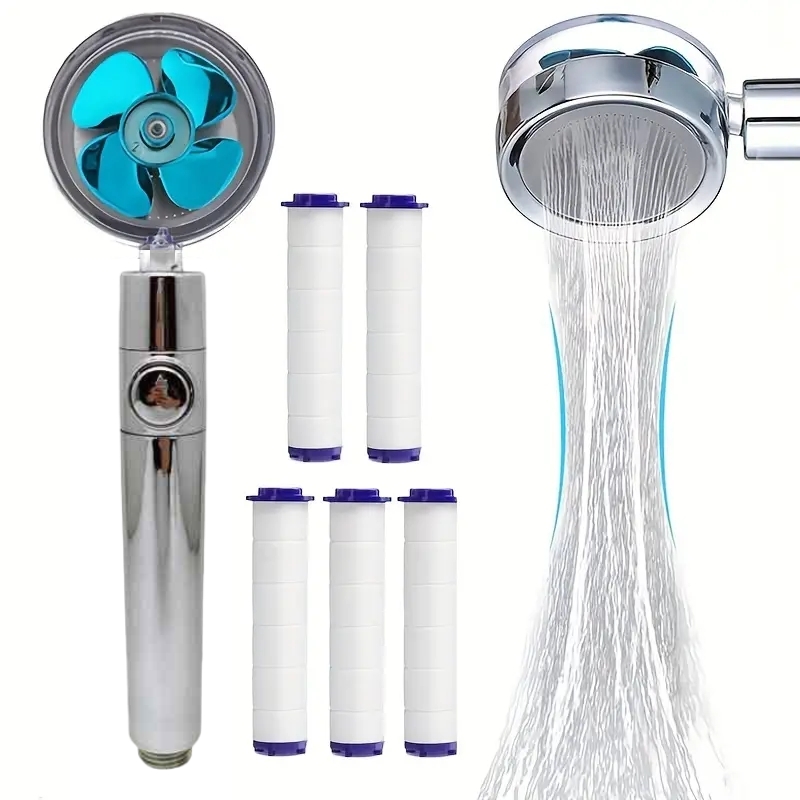 1pc Turbocharged Shower Head, Handheld Turbo Fan High Pressure Shower ...