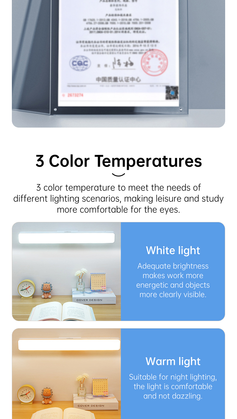 Thunlit Wall Mounted Study Lamp 2000mAh Rechargeable College Student ...