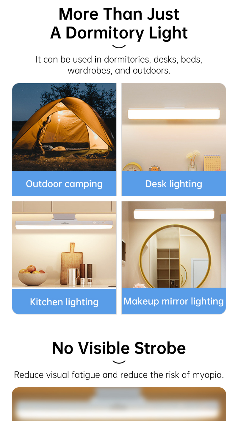 Thunlit Wall Mounted Study Lamp 2000mAh Rechargeable College Student ...