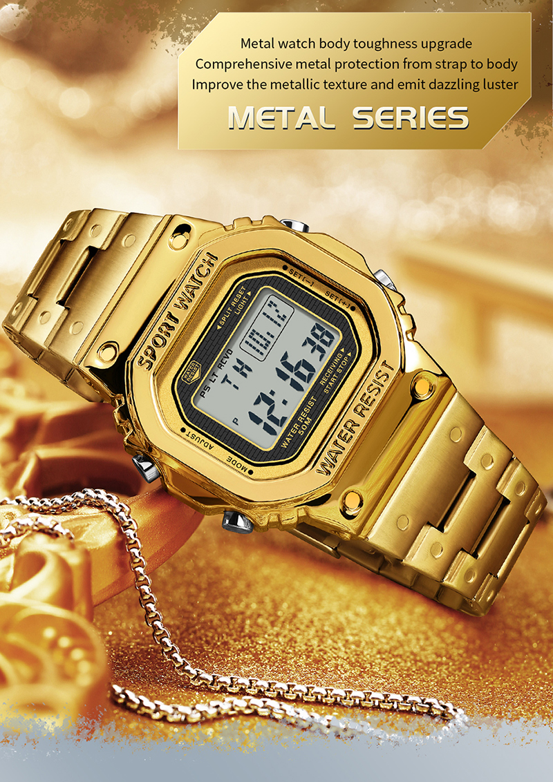SANDA 2162-2/in stock New All Metal Watch Trend Design Sports ...