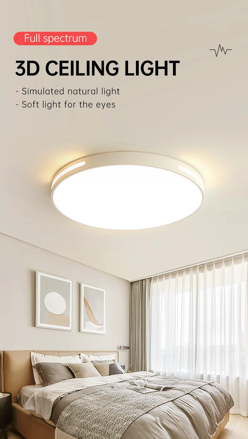 3-Color Round LED Ceiling Light | Ultra-Thin Modern Design for Living ...