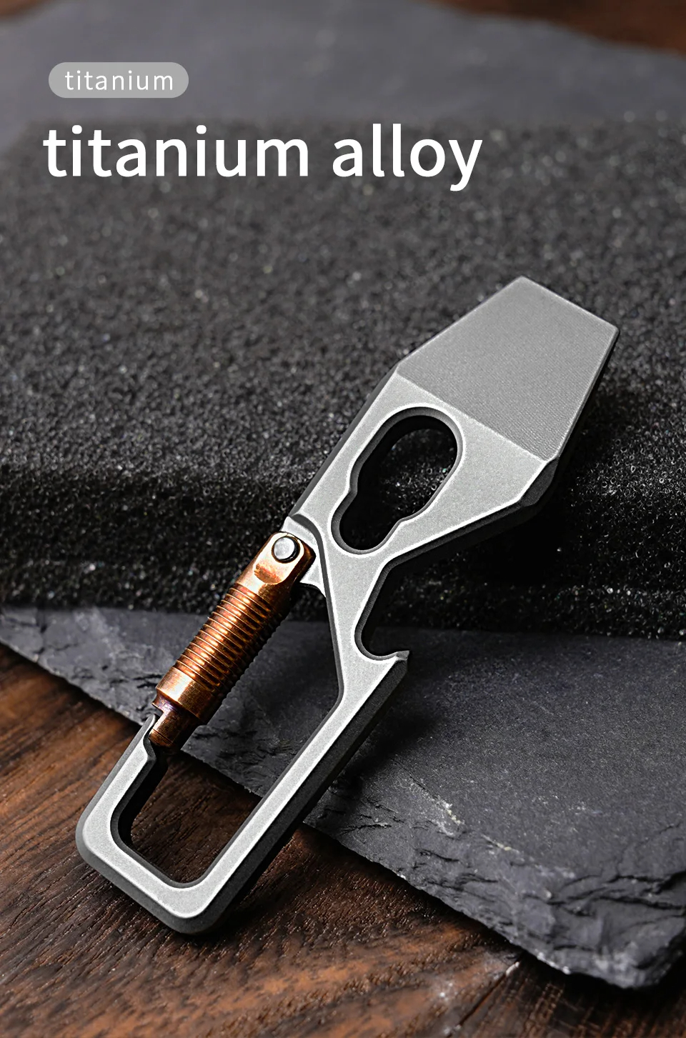 CNEDC Titanium Alloy Keychain Multifunctional Tool Crowbar Unboxing ...