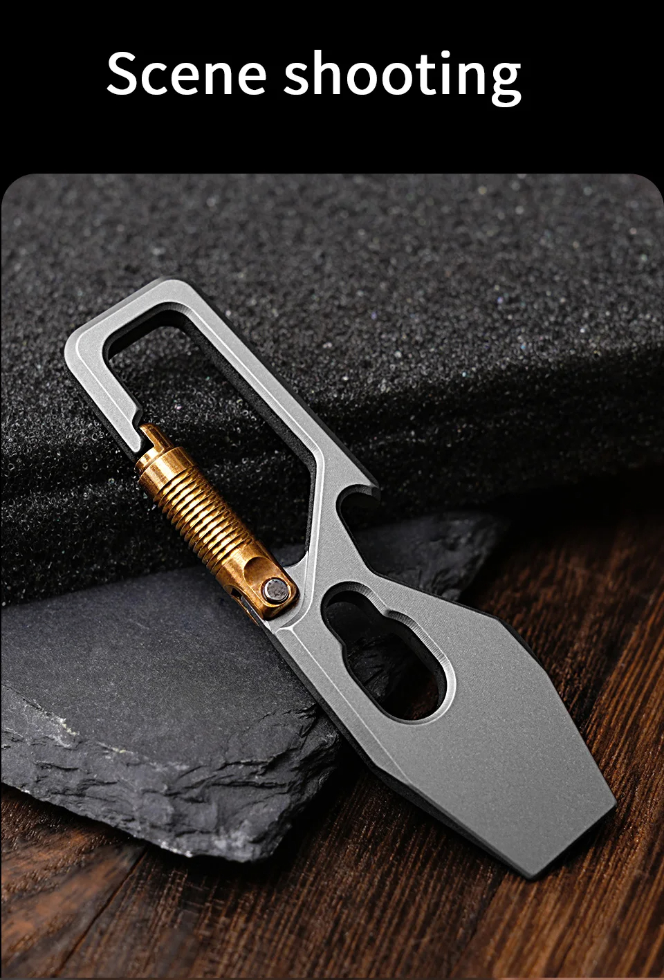 CNEDC Titanium Alloy Keychain Multifunctional Tool Crowbar Unboxing ...